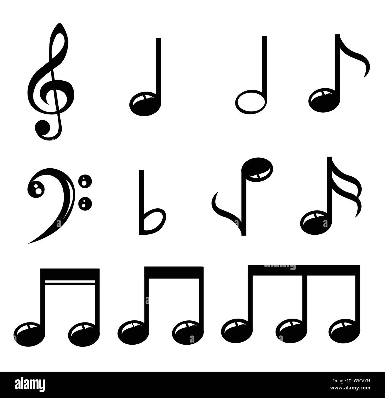 Set of music notes vector Stock Vector Image & Art - Alamy