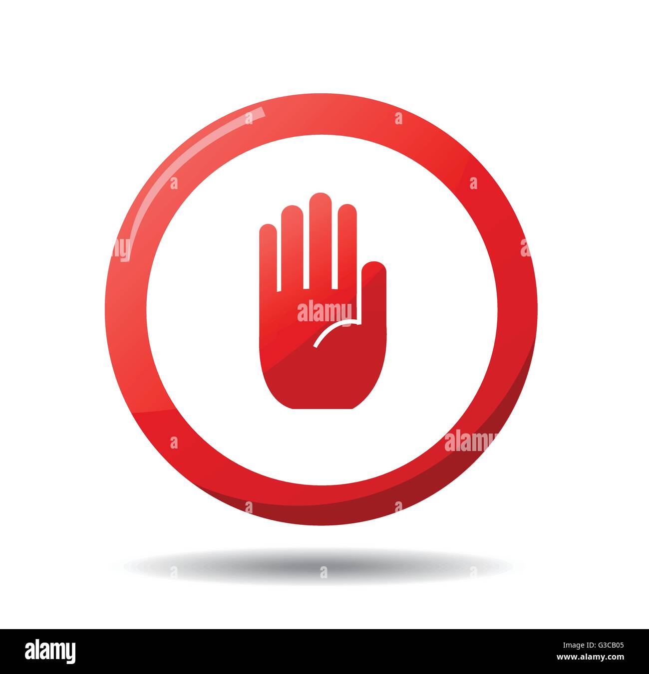 No entry hand sign on white background Stock Vector Image & Art - Alamy