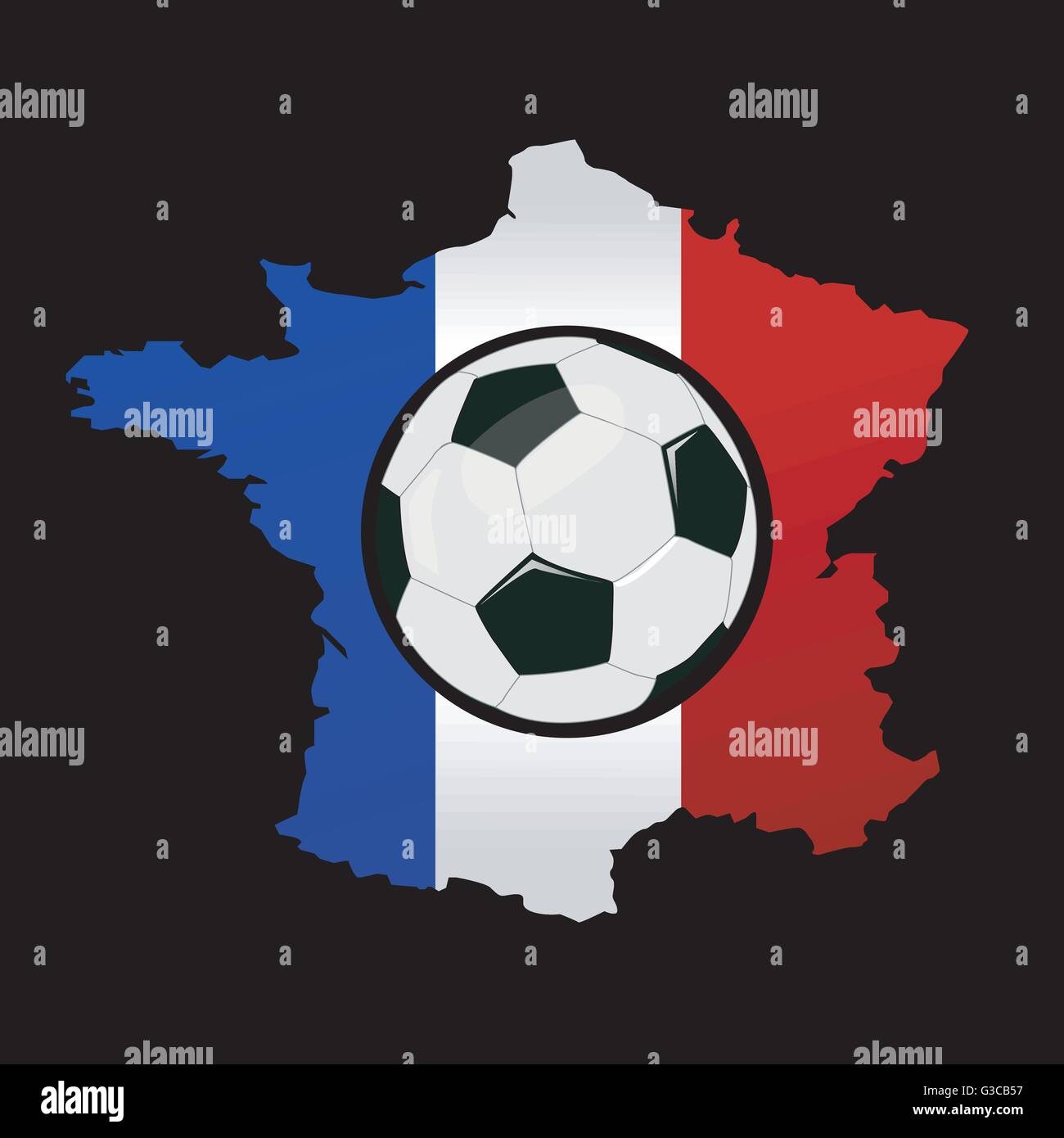 Soccer ball and a France map with France flag Stock Vector Image & Art ...