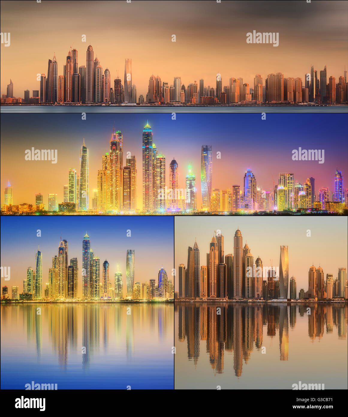 Beautiful cityscape set and collage of Dubai, UAE Stock Photo - Alamy