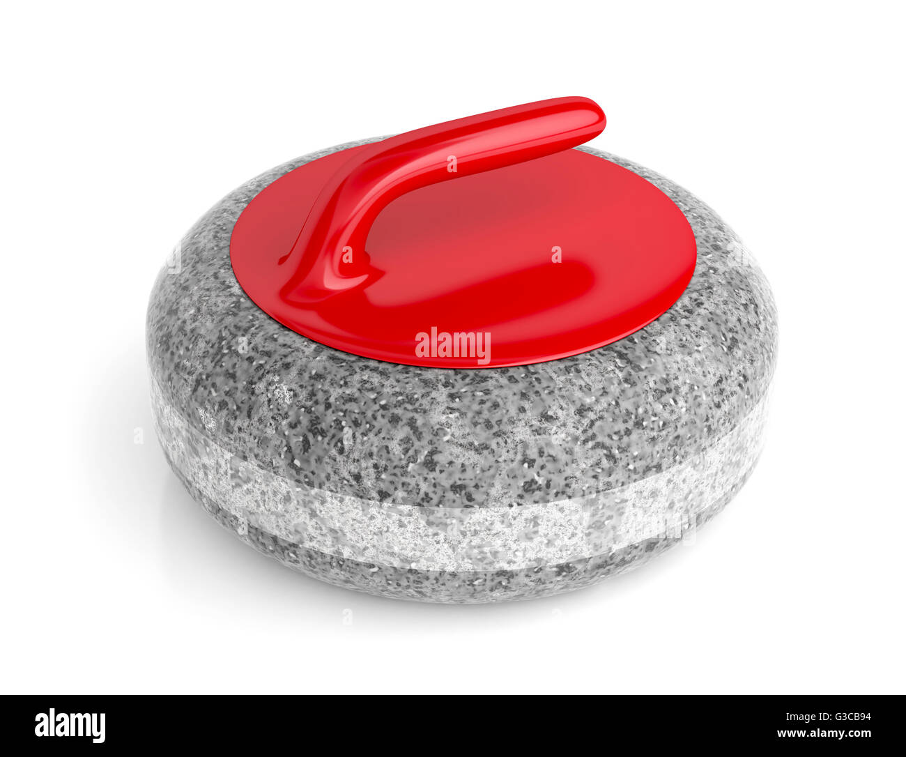 Curling stone on white background Stock Photo - Alamy