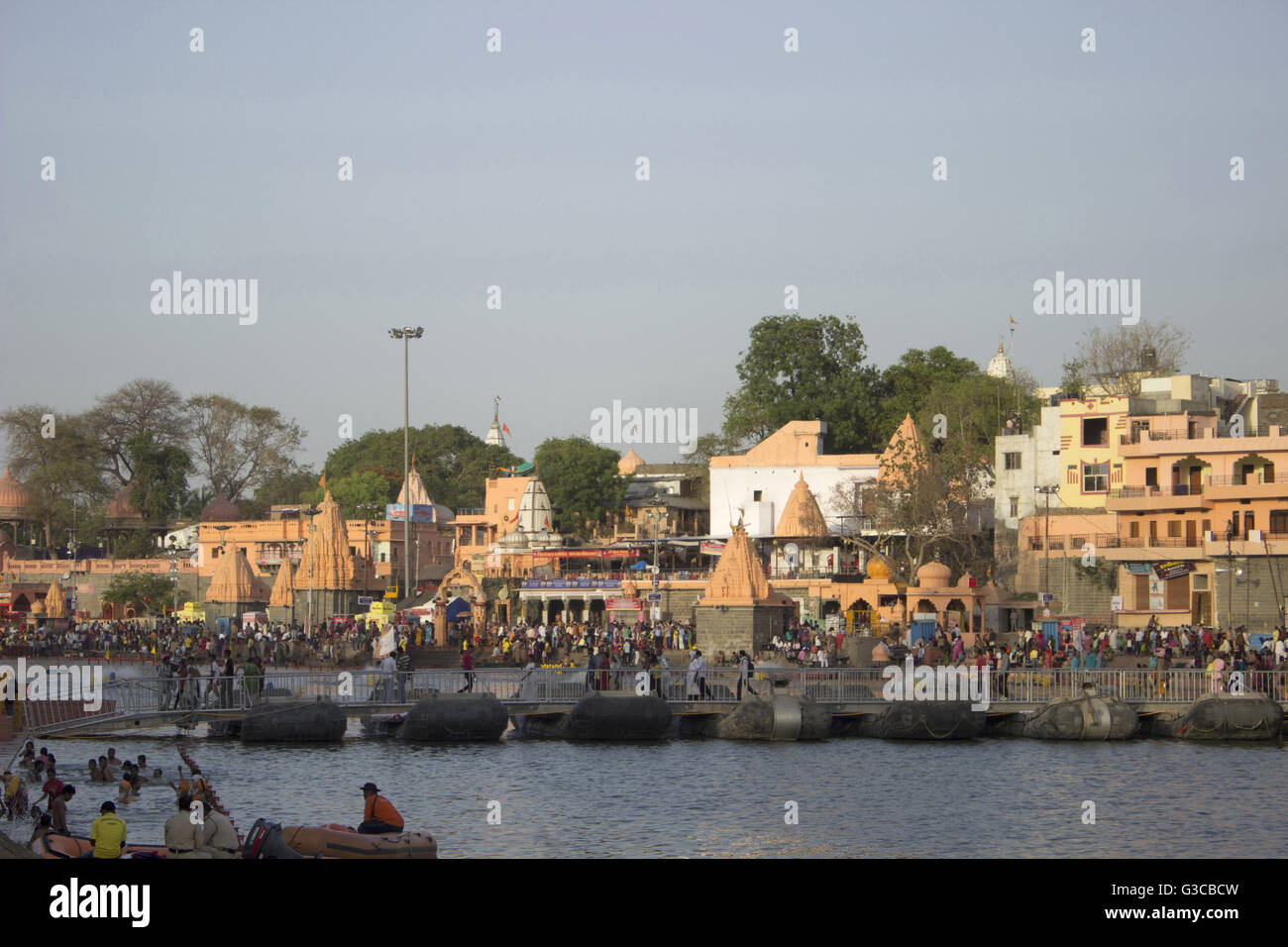 Temples at Shipra Ghat, Shipra river, Ujjain, Madhya Pradesh, India ...