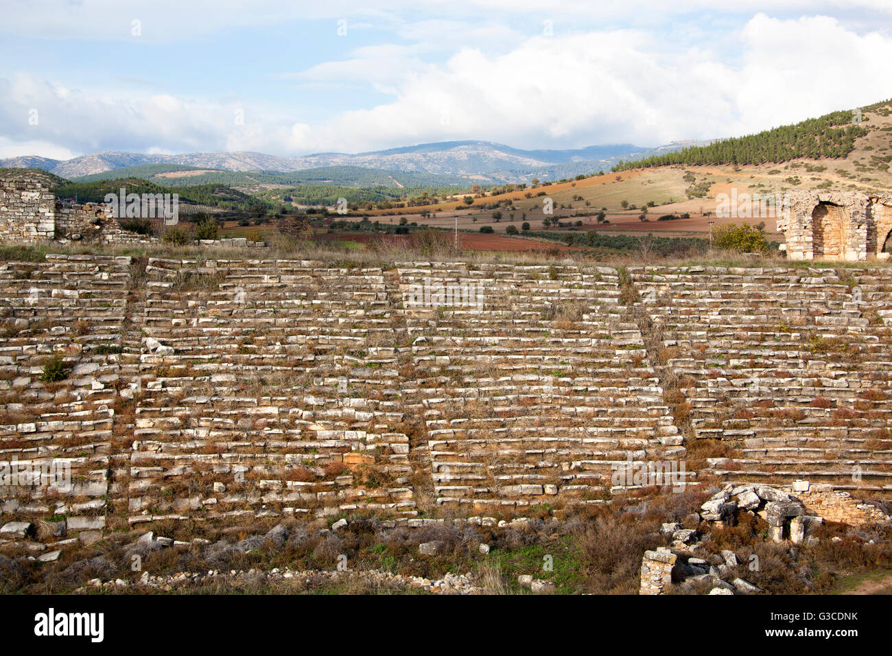 Seats of Aphrodisias ancient city stadium that had capacity for 30000 ...