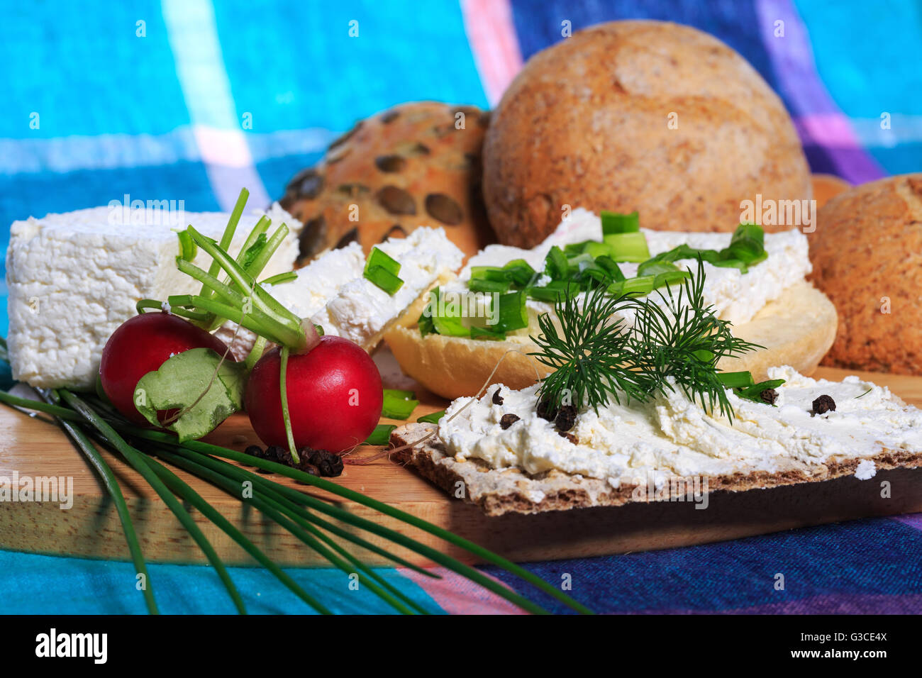 Healthy breakfast, sandwich, cottage cheese, vegetables Stock Photo - Alamy Healthy breakfast, sandwich, cottage cheese, vegetables Stock Photo - Alamy