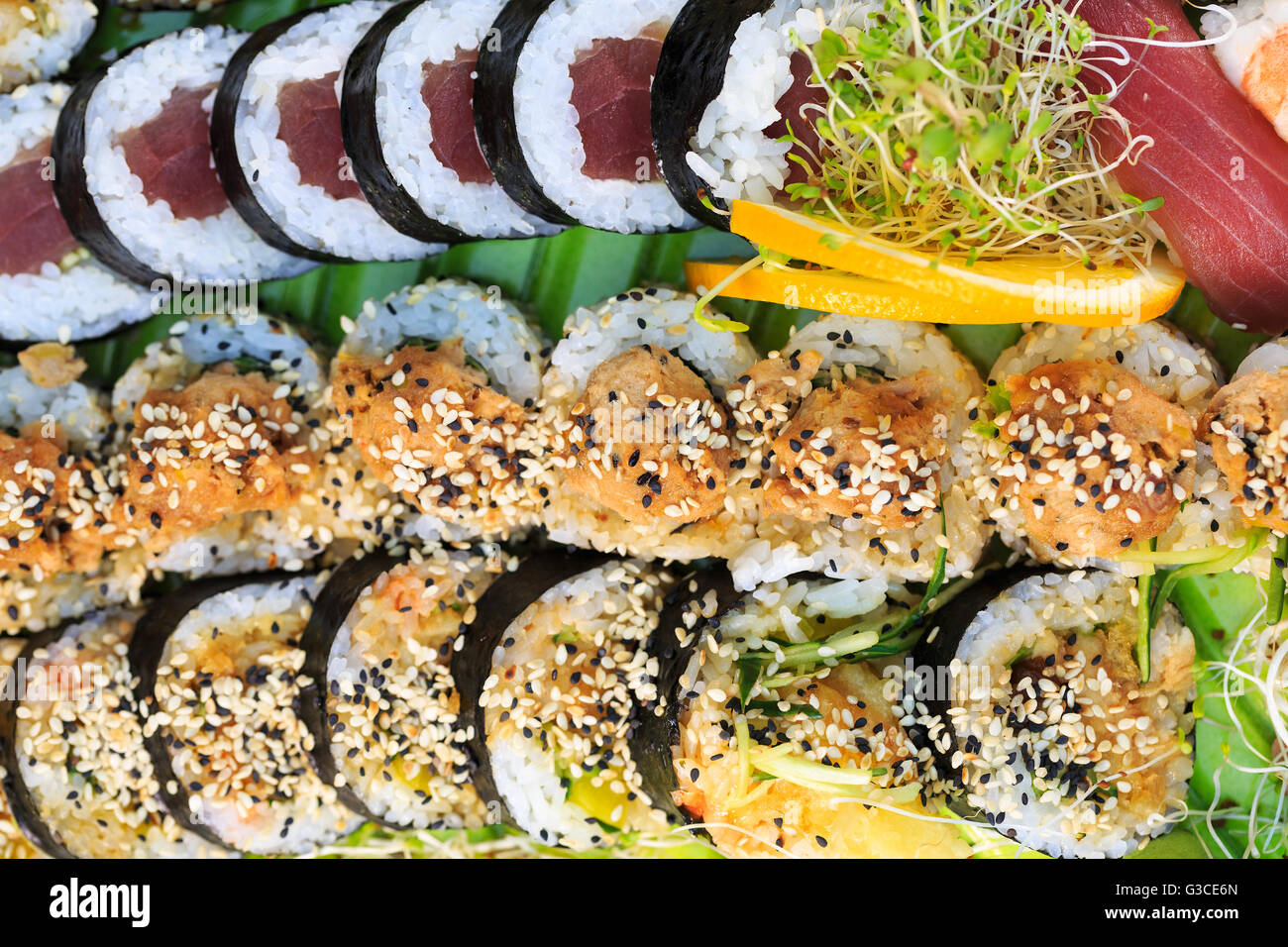 Fresh sushi close up Stock Photo - Alamy