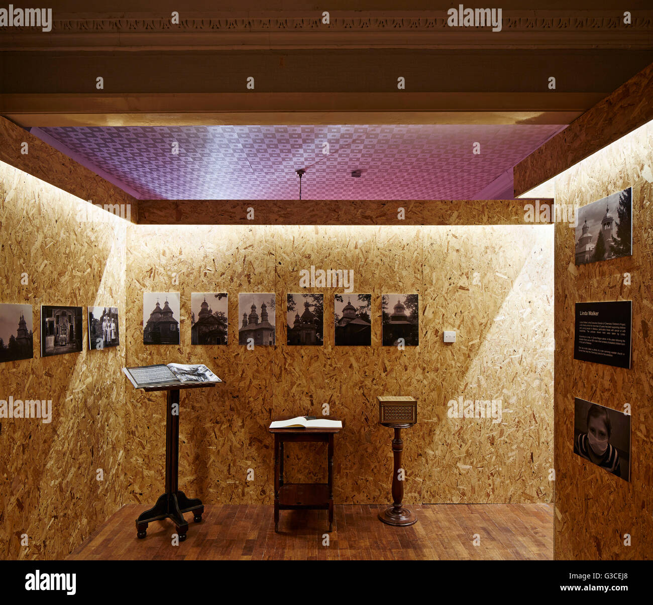 Detail of gallery with reproduction display. Remembering Chernobyl ...