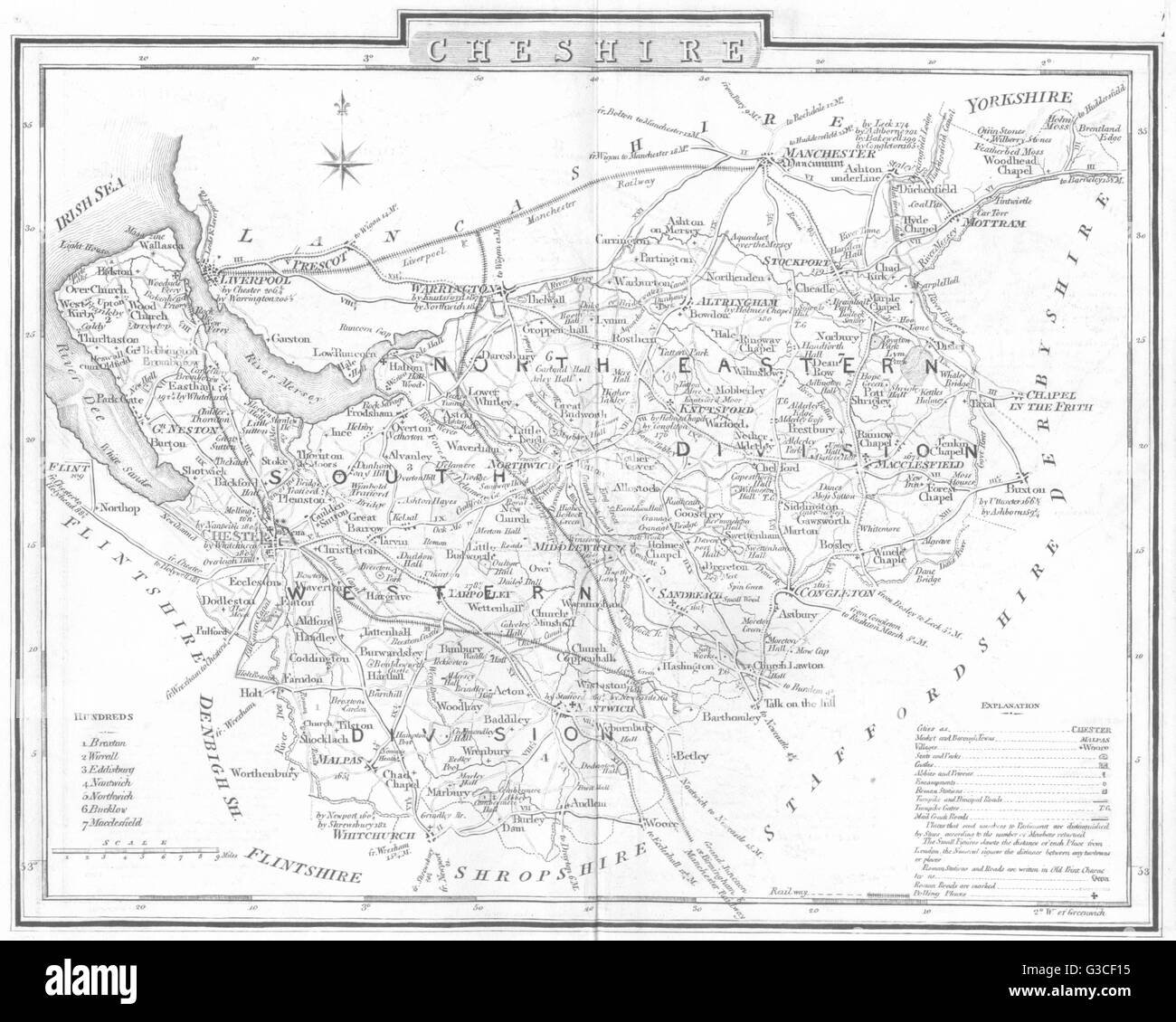 Cheshire county map hi-res stock photography and images - Alamy