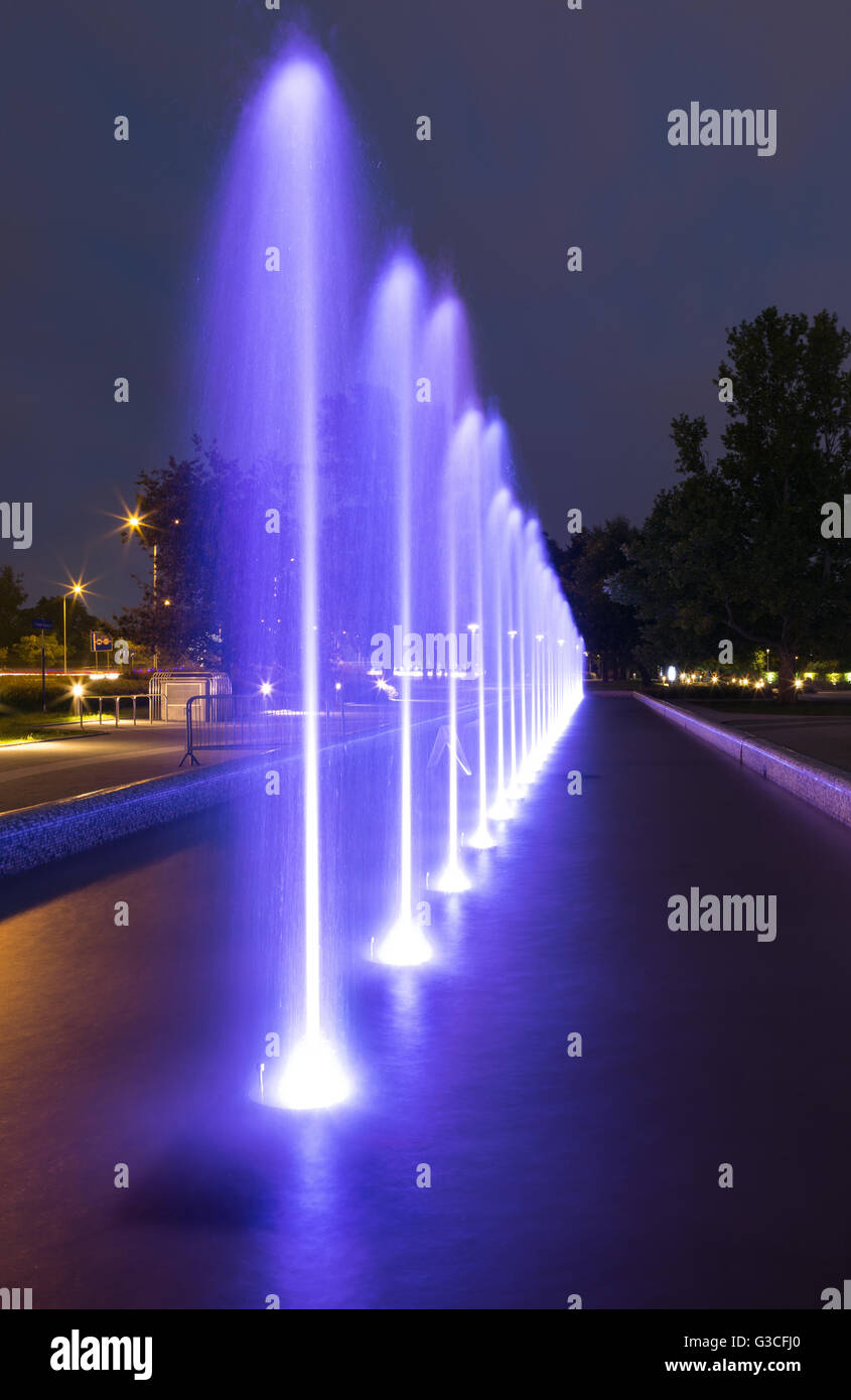 The illuminated fountain at night Stock Photo - Alamy