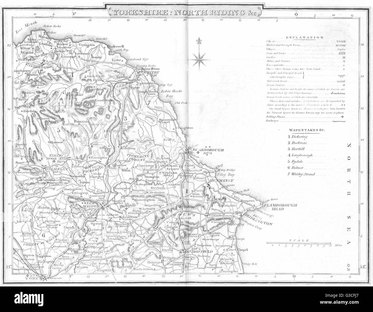 Map yorkshire north Black and White Stock Photos & Images - Alamy