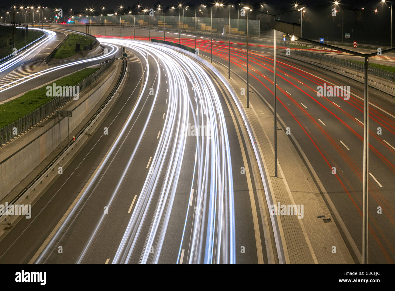 Speed lines on the highway in Warsaw Stock Photo - Alamy