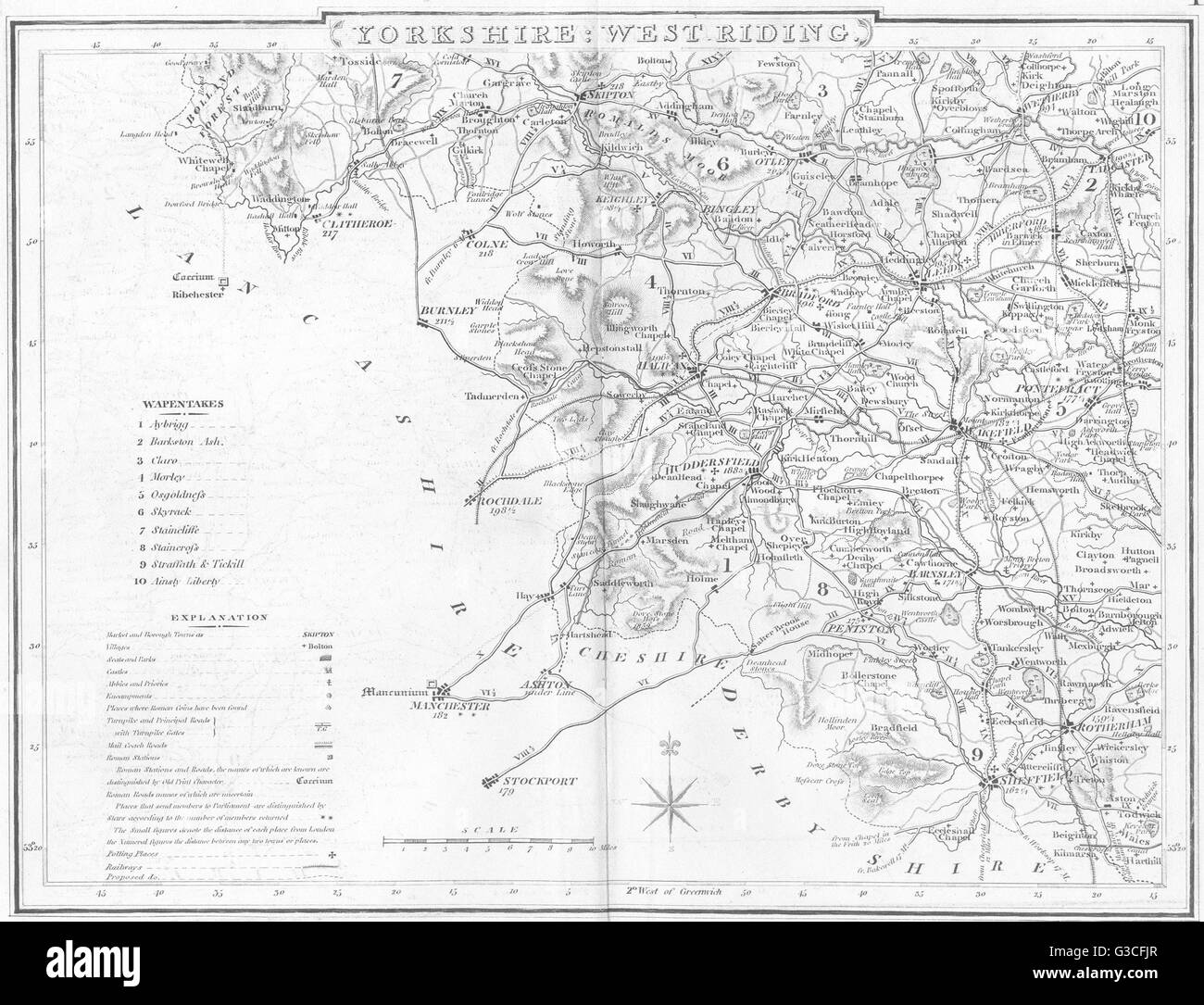 Yorkshire england map Black and White Stock Photos & Images - Alamy