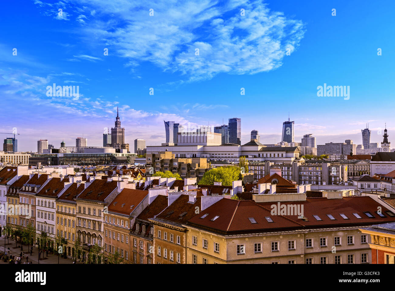 Warsaw downtown view hi-res stock photography and images - Alamy