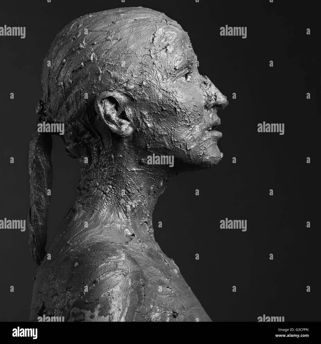 Face mask woman Black and White Stock Photos & Images - Alamy