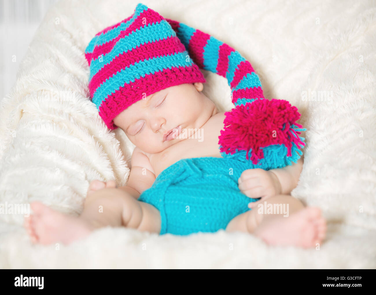 Funny sleeping infant Stock Photo - Alamy