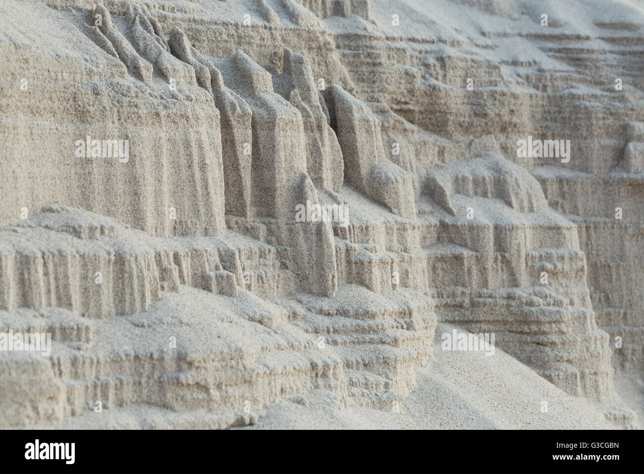 Buildings of sand built by nature at the beach on the Baltic Sea as ...