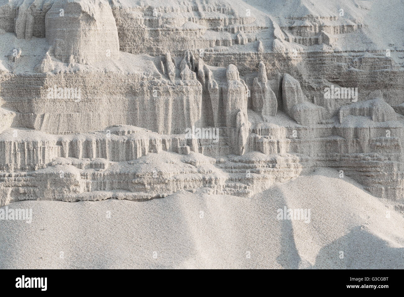 Buildings of sand built by nature at the beach on the Baltic Sea as ...