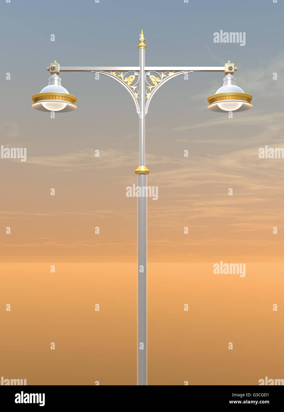 Decorative lamp post - 3d illustration Stock Photo - Alamy