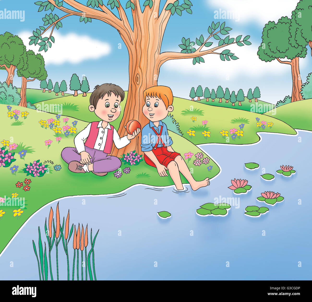 Kids in the nature Stock Photo - Alamy