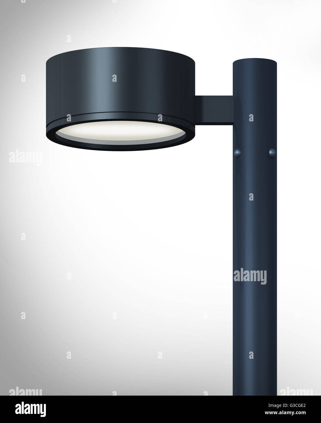 Close Up 3D illustration of Modern Lamp Post Stock Photo - Alamy