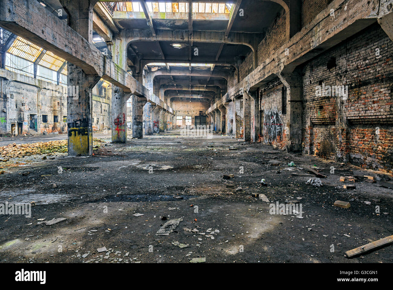 Old destroyed an abandoned factory.HDR-high dynamic range Stock Photo ...