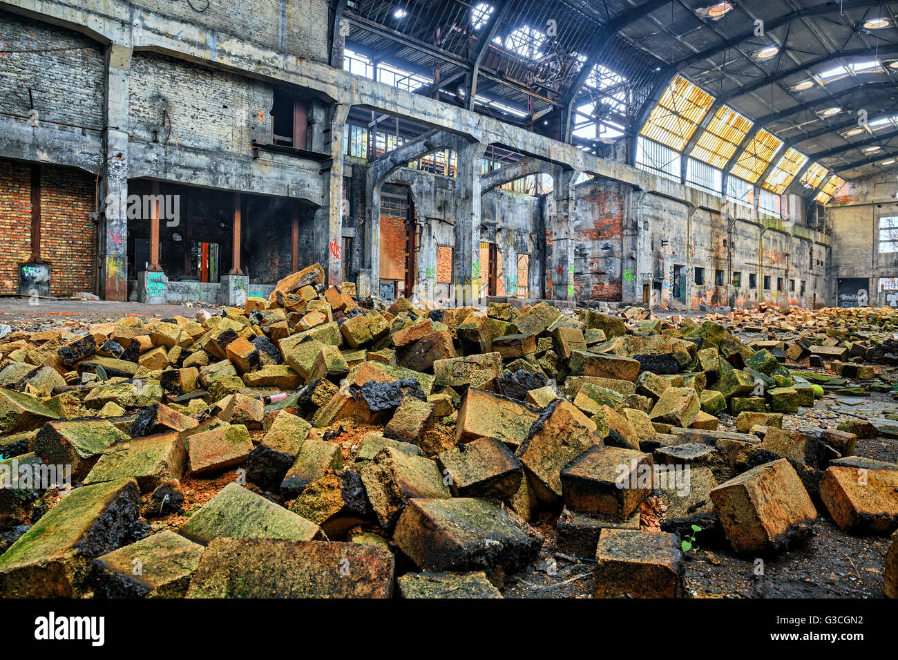Old destroyed an abandoned factory.HDR-high dynamic range Stock Photo ...
