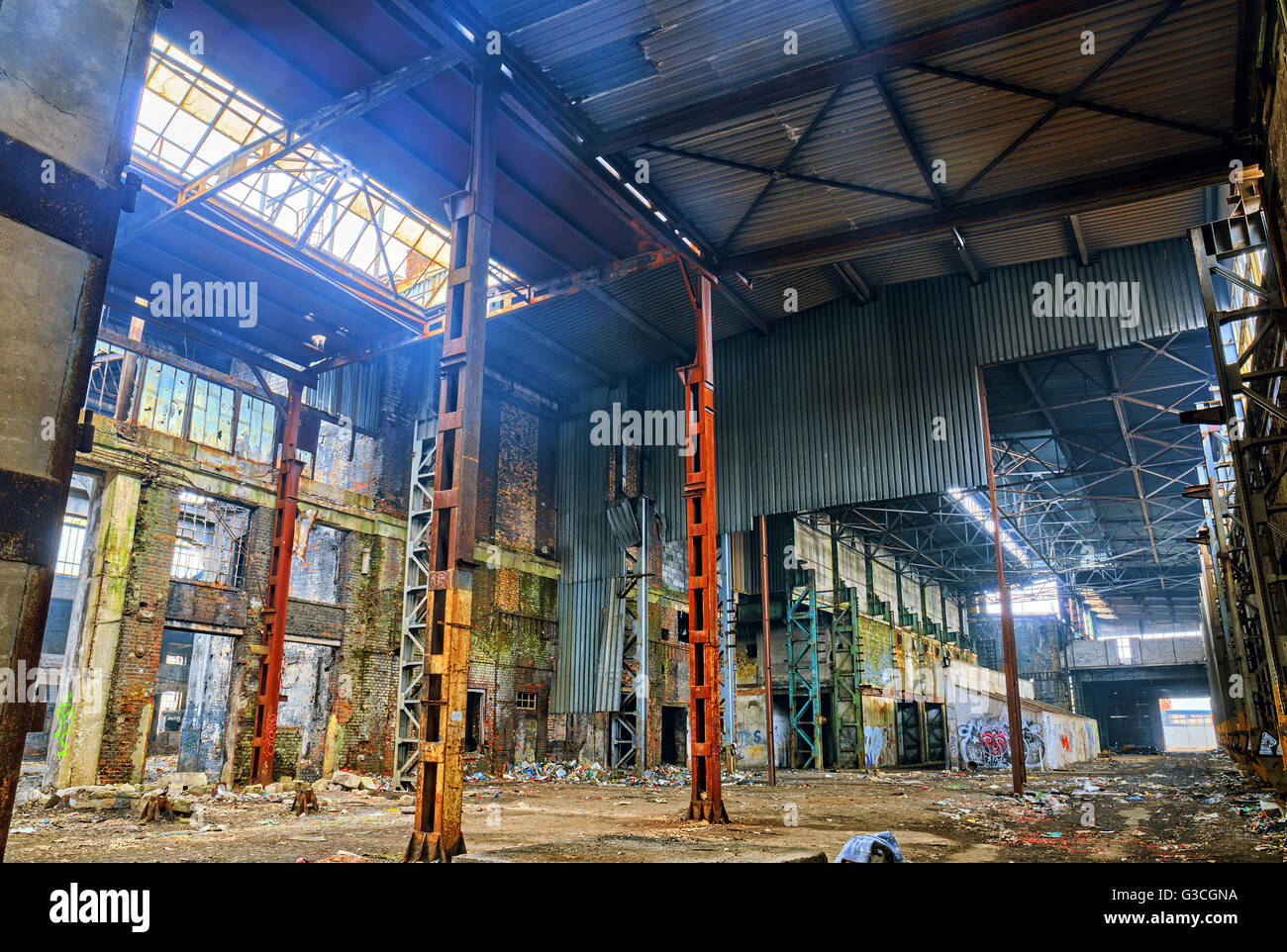 Old destroyed an abandoned factory.HDR-high dynamic range Stock Photo ...