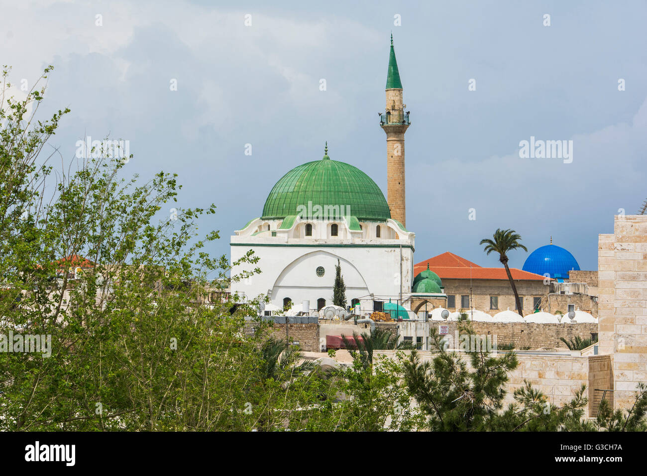 Israel, Akko, old town, port town, Ahmed-el-Jazzar-Mosque, dome ...