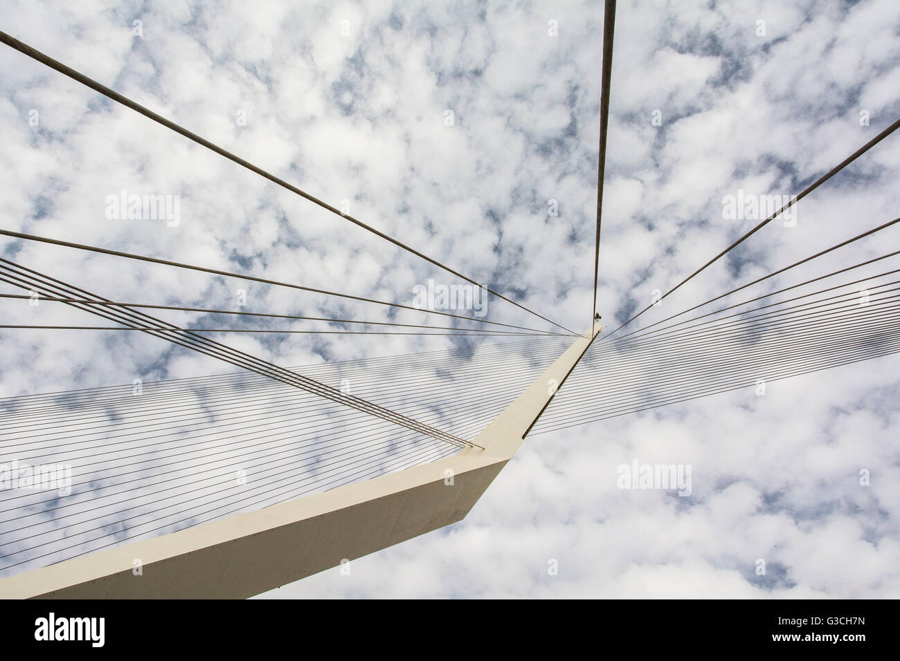 Israel, Jerusalem, Calatrava bridge, suspension bridge, detail Stock ...