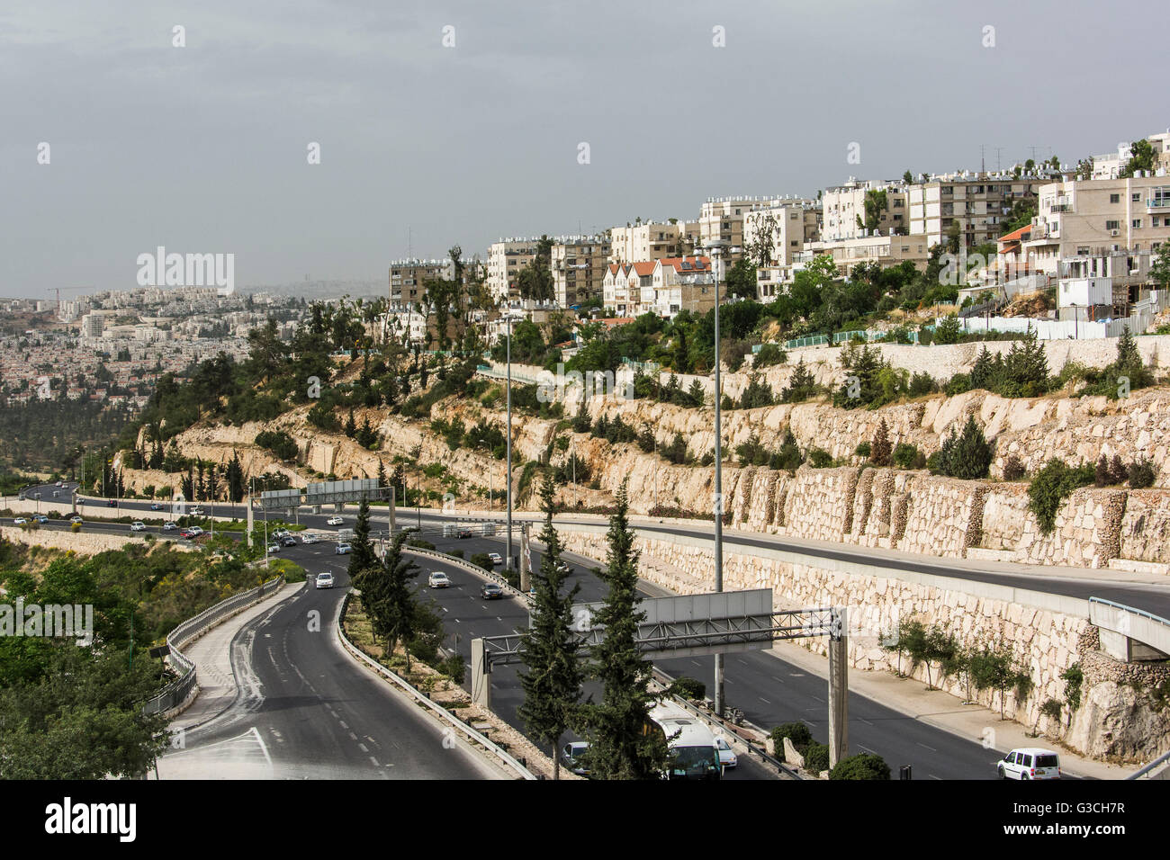 Israel, Jerusalem, cityscape, new town, highway Stock Photo - Alamy
