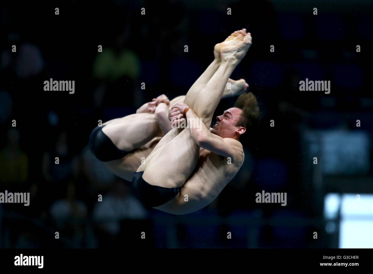 Great Britain's Tom Daley (front) and Daniel Goodfellow compete in the ...