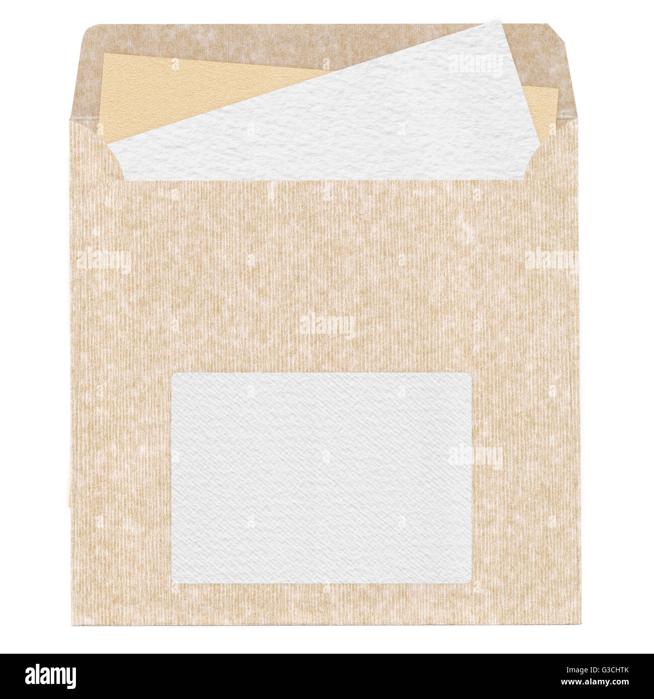 Old textured blank mailing sleeve with clear watercolor sheet for ...