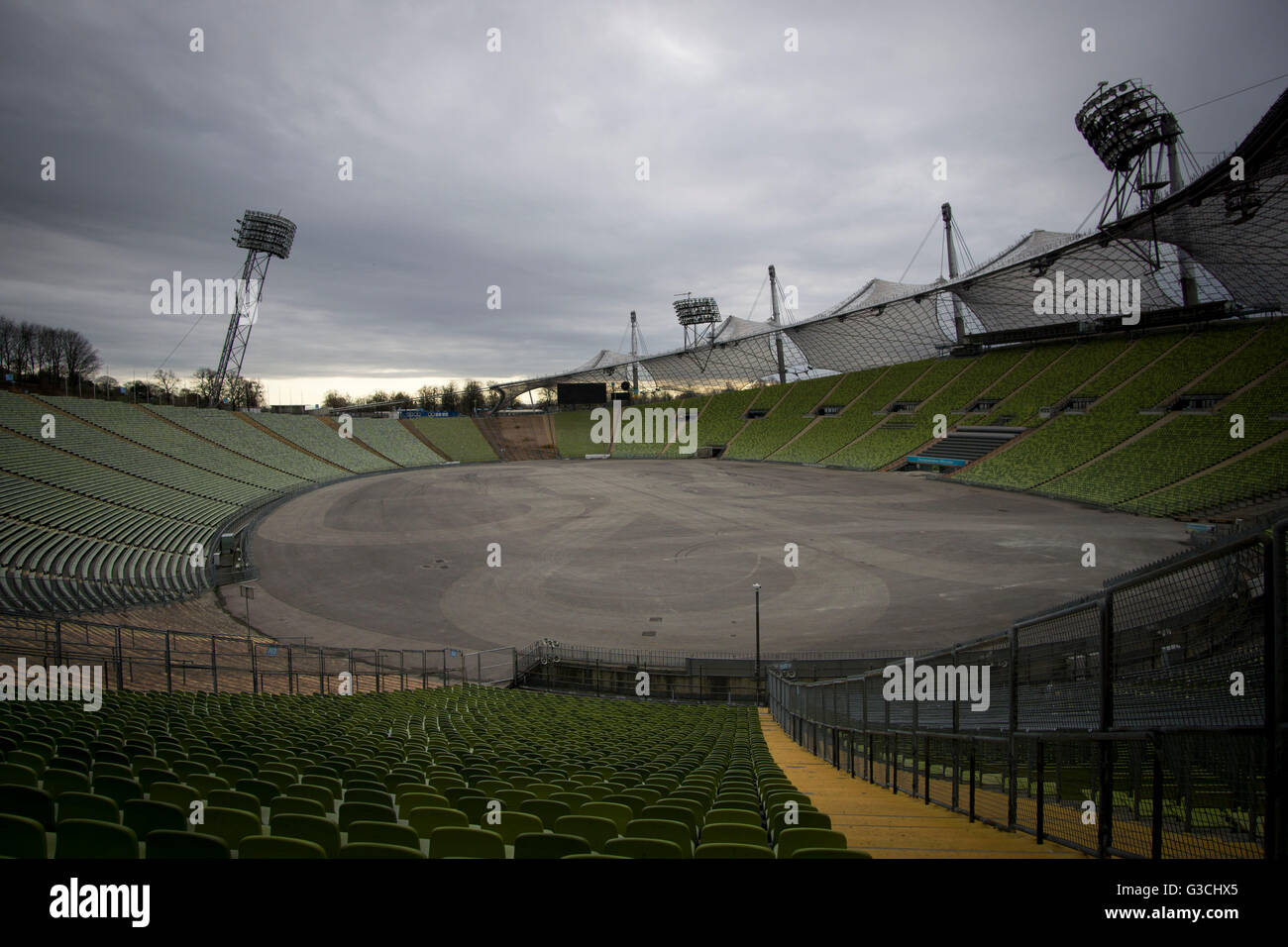 empty Olympic Stadium, seats, Munich, Germany Stock Photo - Alamy