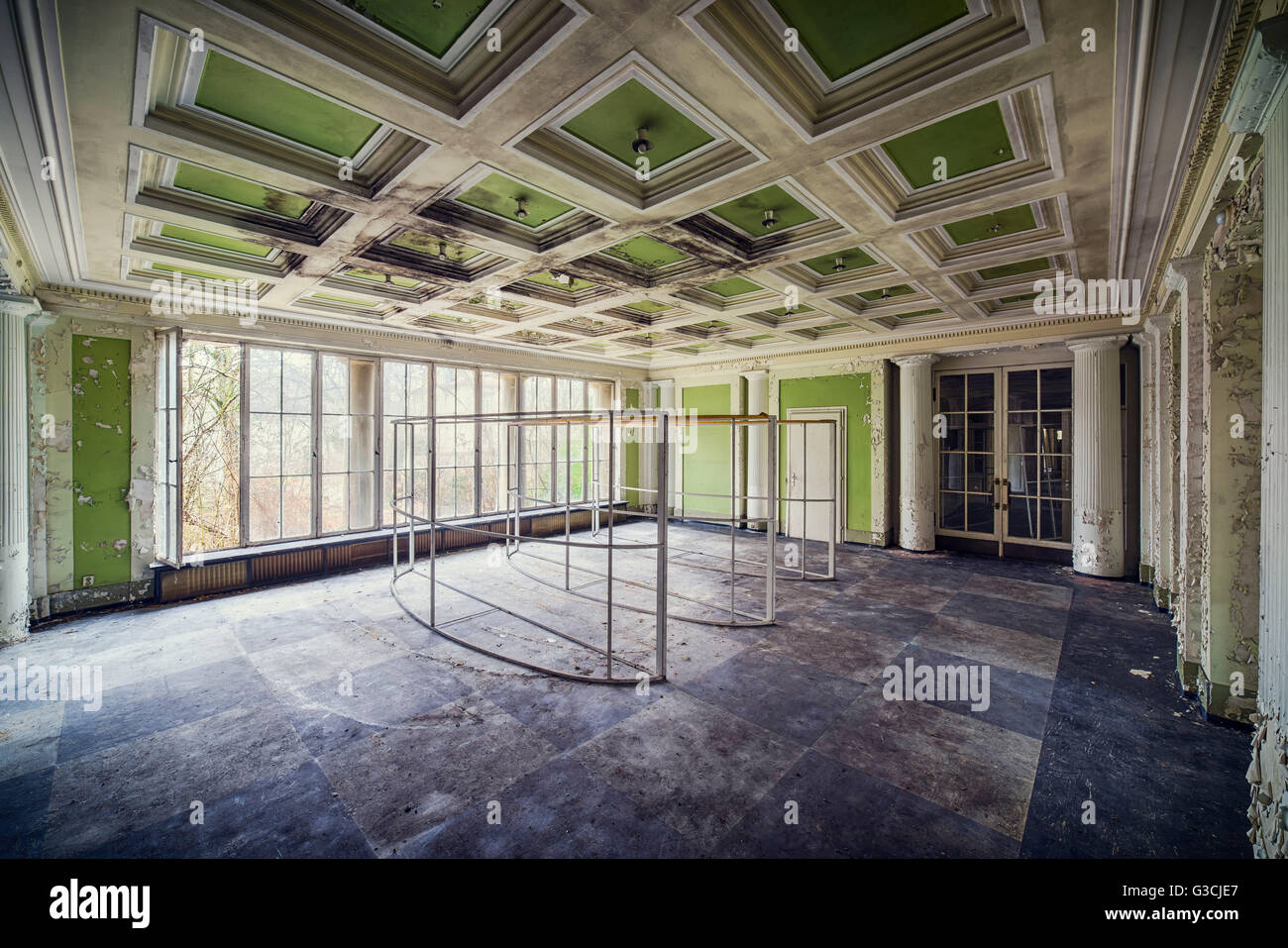 Foyer of a former sanatorium in Grün Stock Photo - Alamy