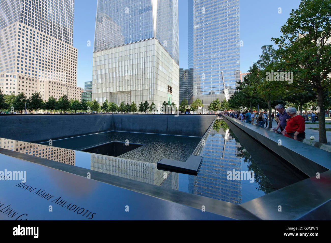 Memorial Ground Zero on the site of the One World Trade Center in ...