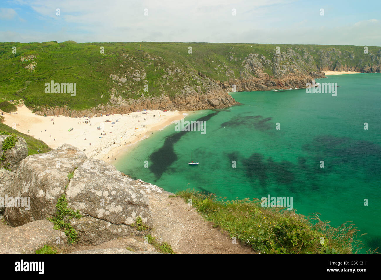 Cornwall, Southern England, Great Britain, fog and coastal landscape on ...