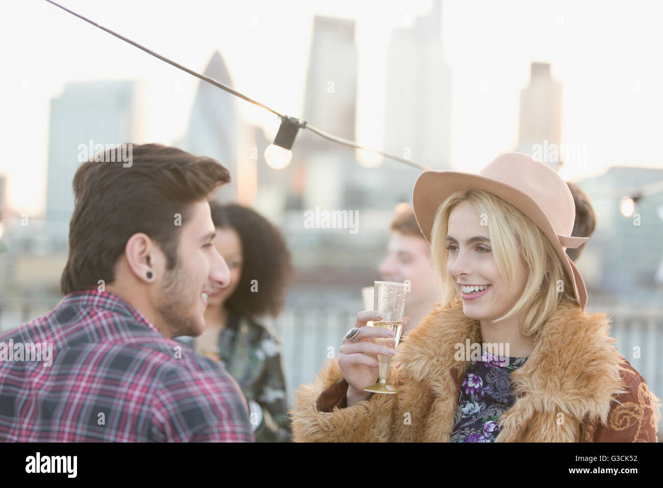 Man woman soft drink talking hi-res stock photography and images - Alamy