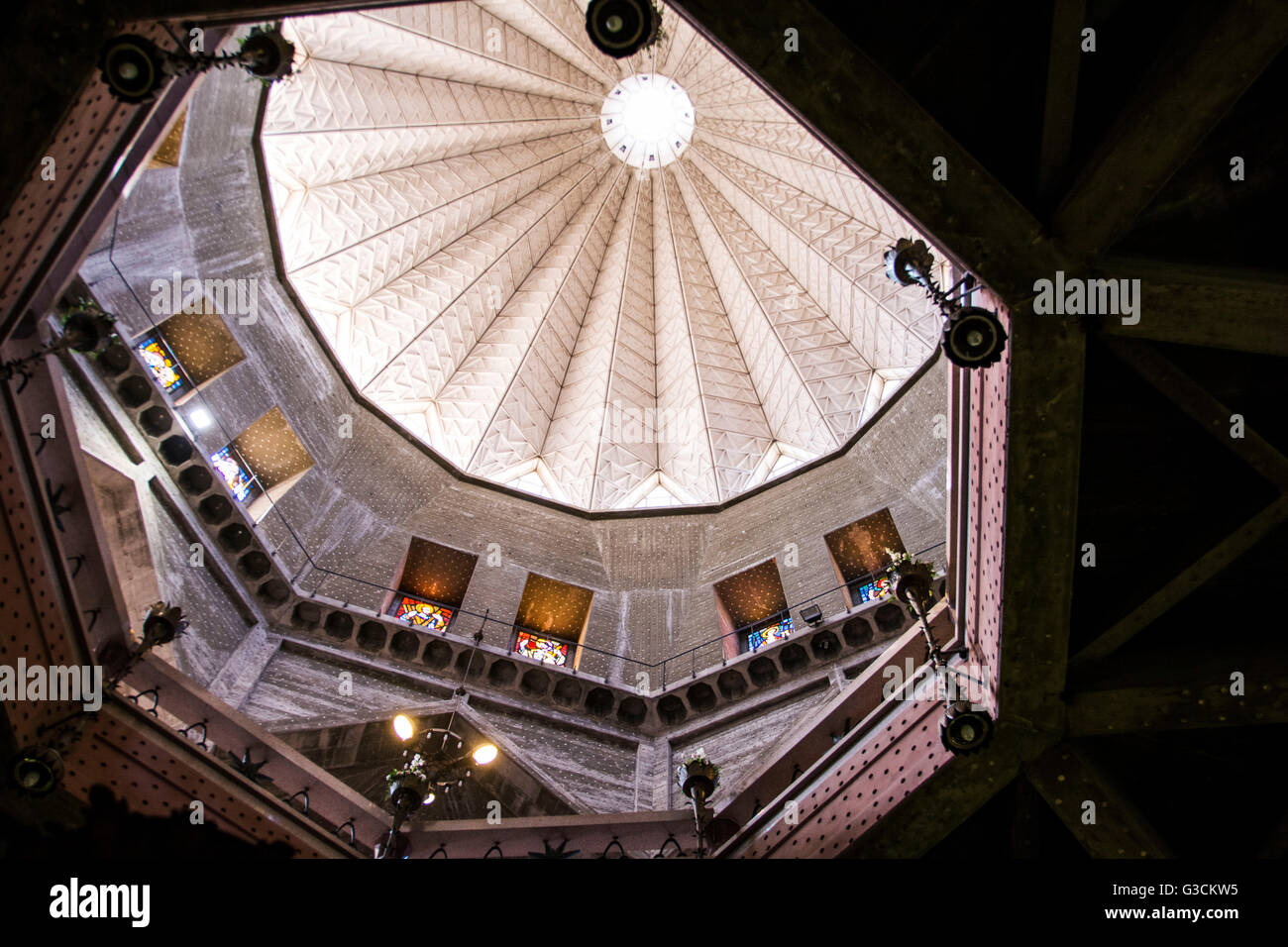 Israel, West Bank, Nazareth, Church of the Annunciation, interior, dome ...