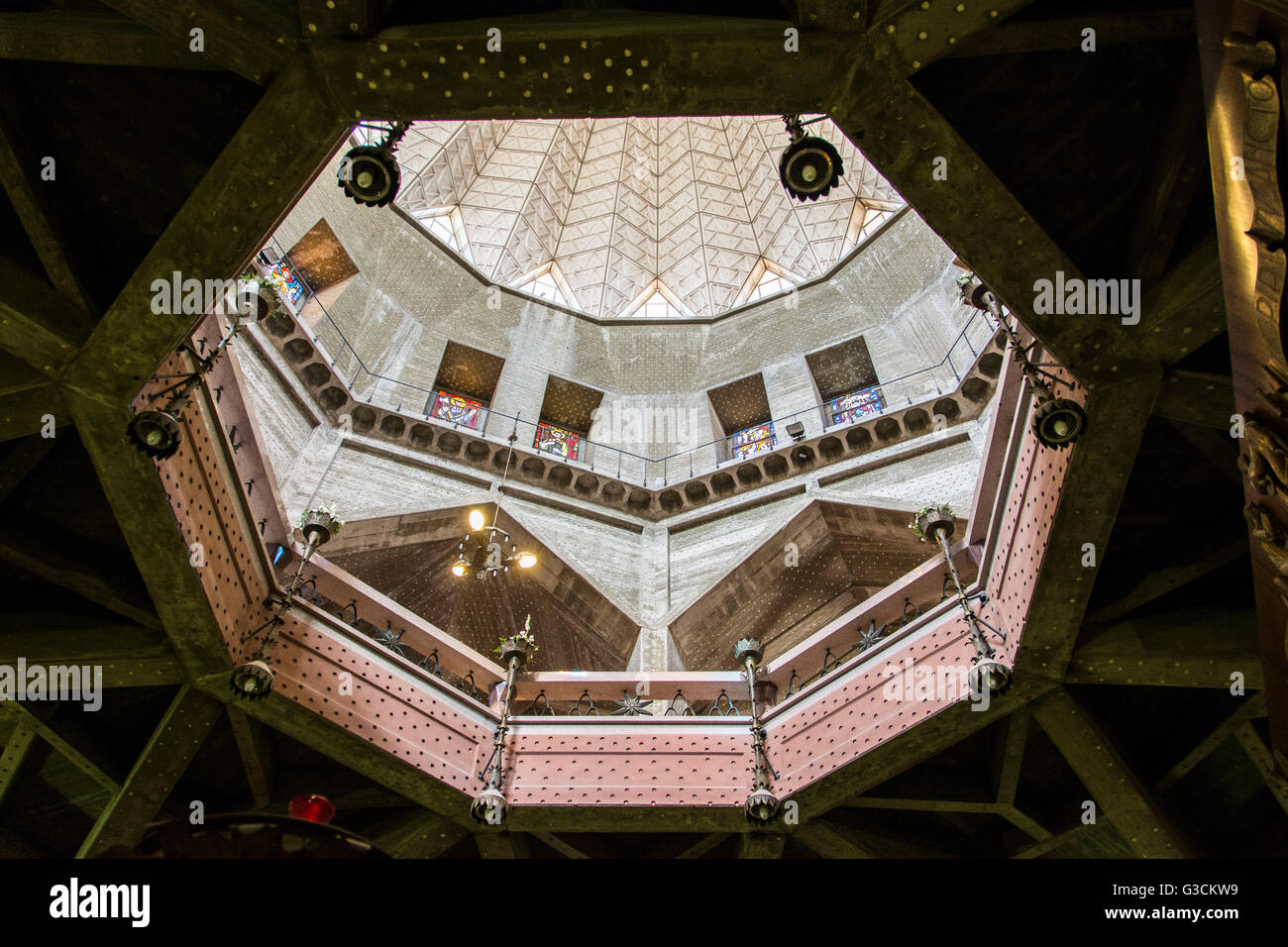 Israel, West Bank, Nazareth, Church of the Annunciation, interior, dome ...