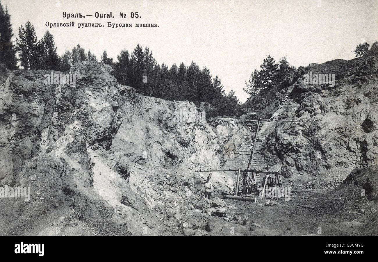 Ural Mountains, Russia - Orlovsky Mine - Drilling Machine Stock Photo ...