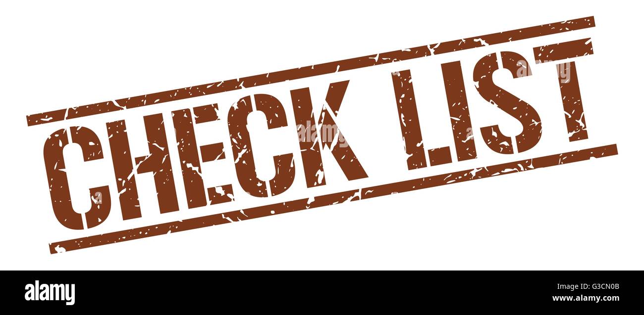 check list brown grunge square vintage rubber stamp Stock Vector Image ...