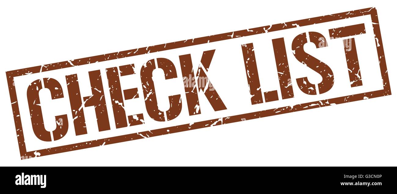check list brown grunge square vintage rubber stamp Stock Vector Image ...