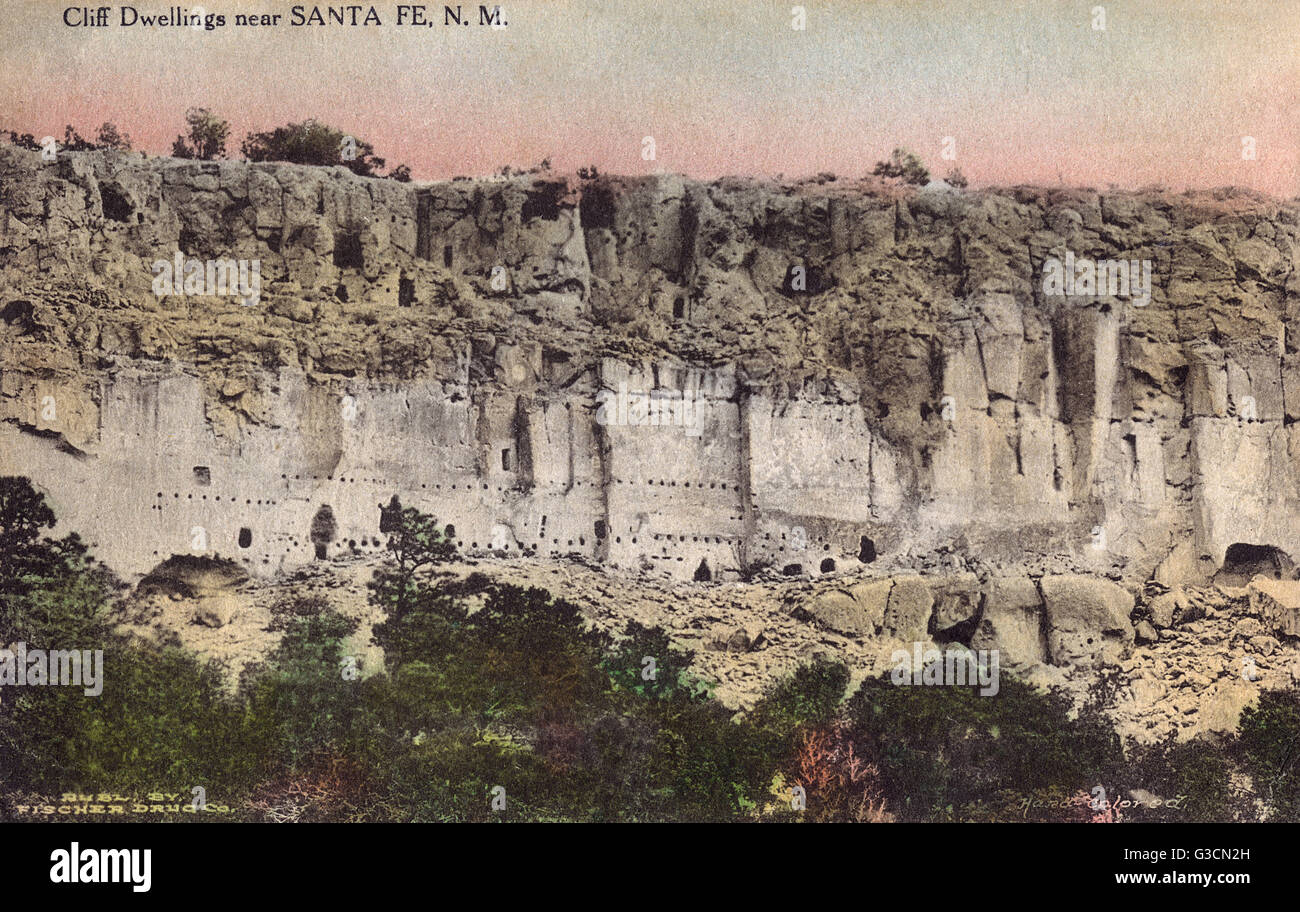 Puye Indian cliff dwellings near Santa Fe, New Mexico, USA Stock Photo ...