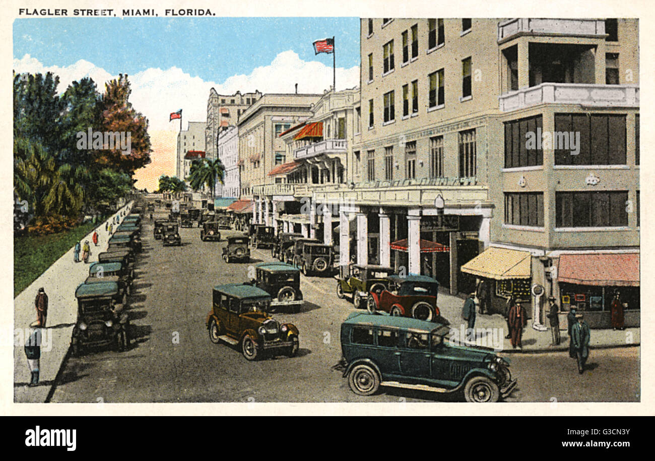 Flagler street miami 1930s hi-res stock photography and images - Alamy