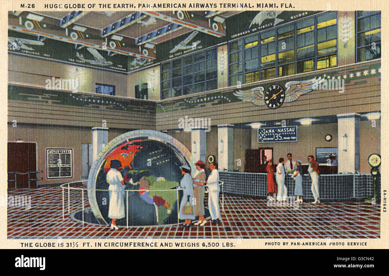 Large globe, PanAm terminal, Miami, Florida, USA Stock Photo - Alamy