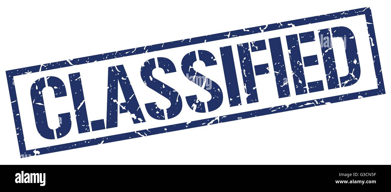 classified blue grunge square vintage rubber stamp Stock Vector Image & Art - Alamy