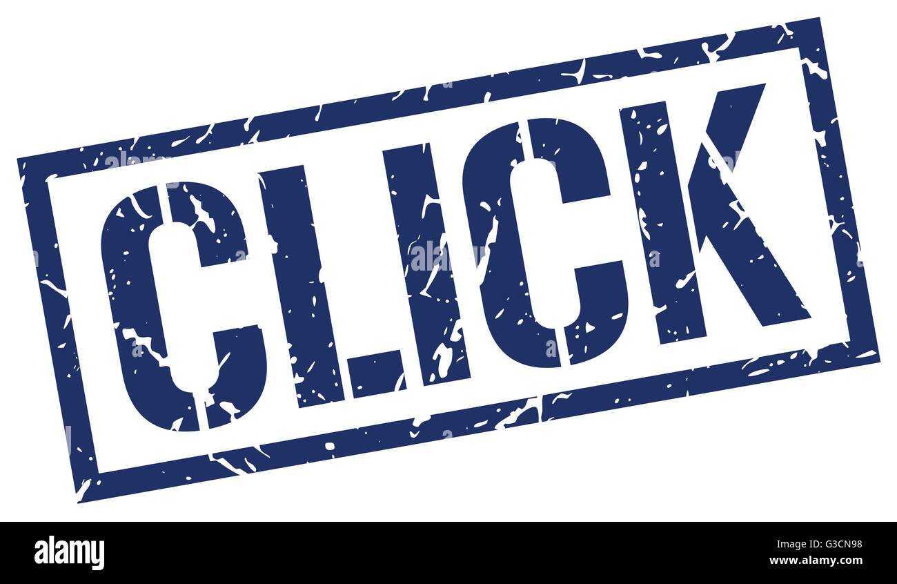 click blue grunge square vintage rubber stamp Stock Vector Image & Art - Alamy