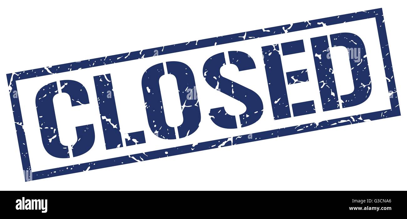 closed blue grunge square vintage rubber stamp Stock Vector Image & Art - Alamy