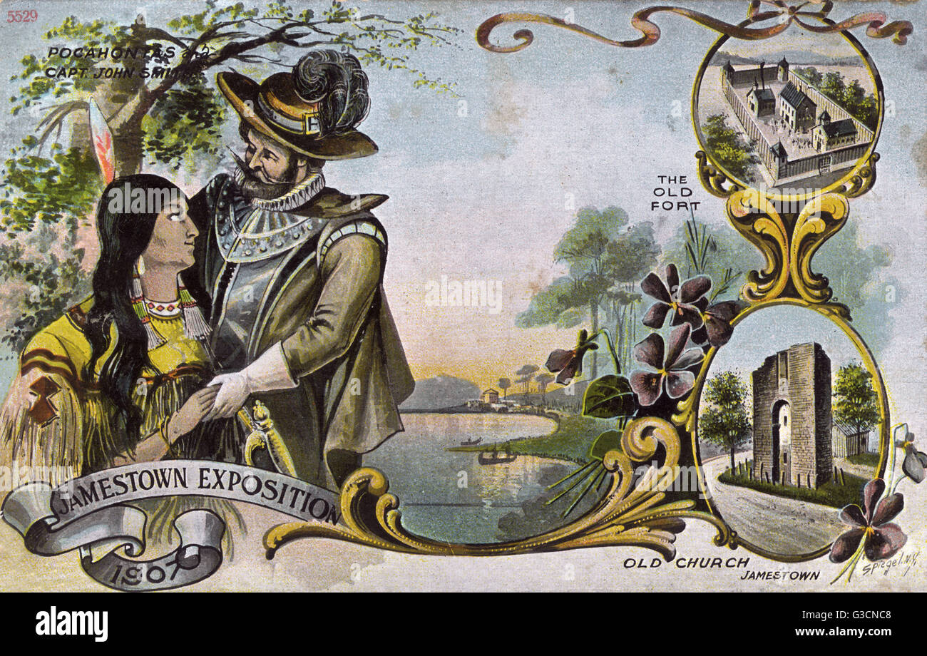 Jamestown, Virginia, USA - Pocahontas (1595-1617) and Captain John ...