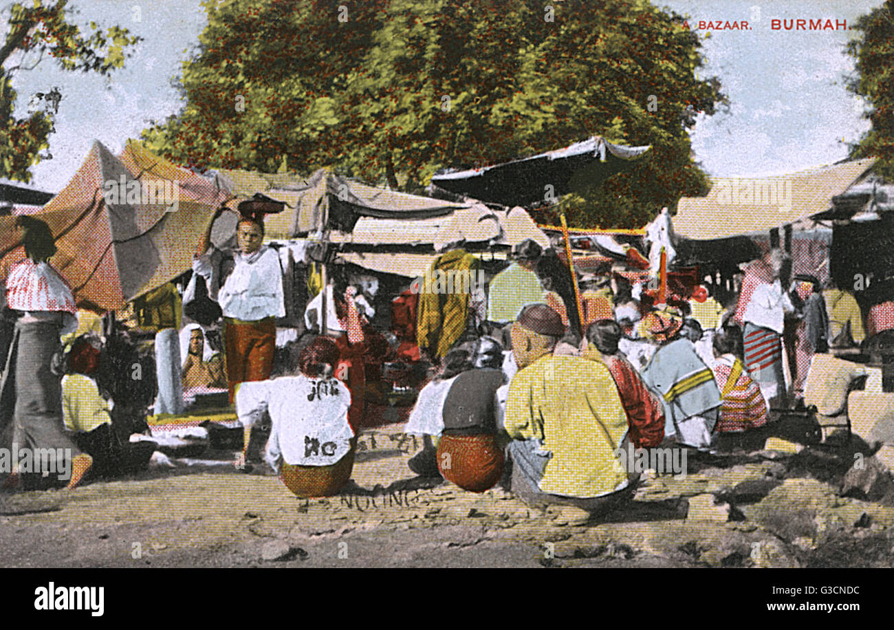 Outdoor Market in Myanmar (Bazaar in Burma Stock Photo - Alamy