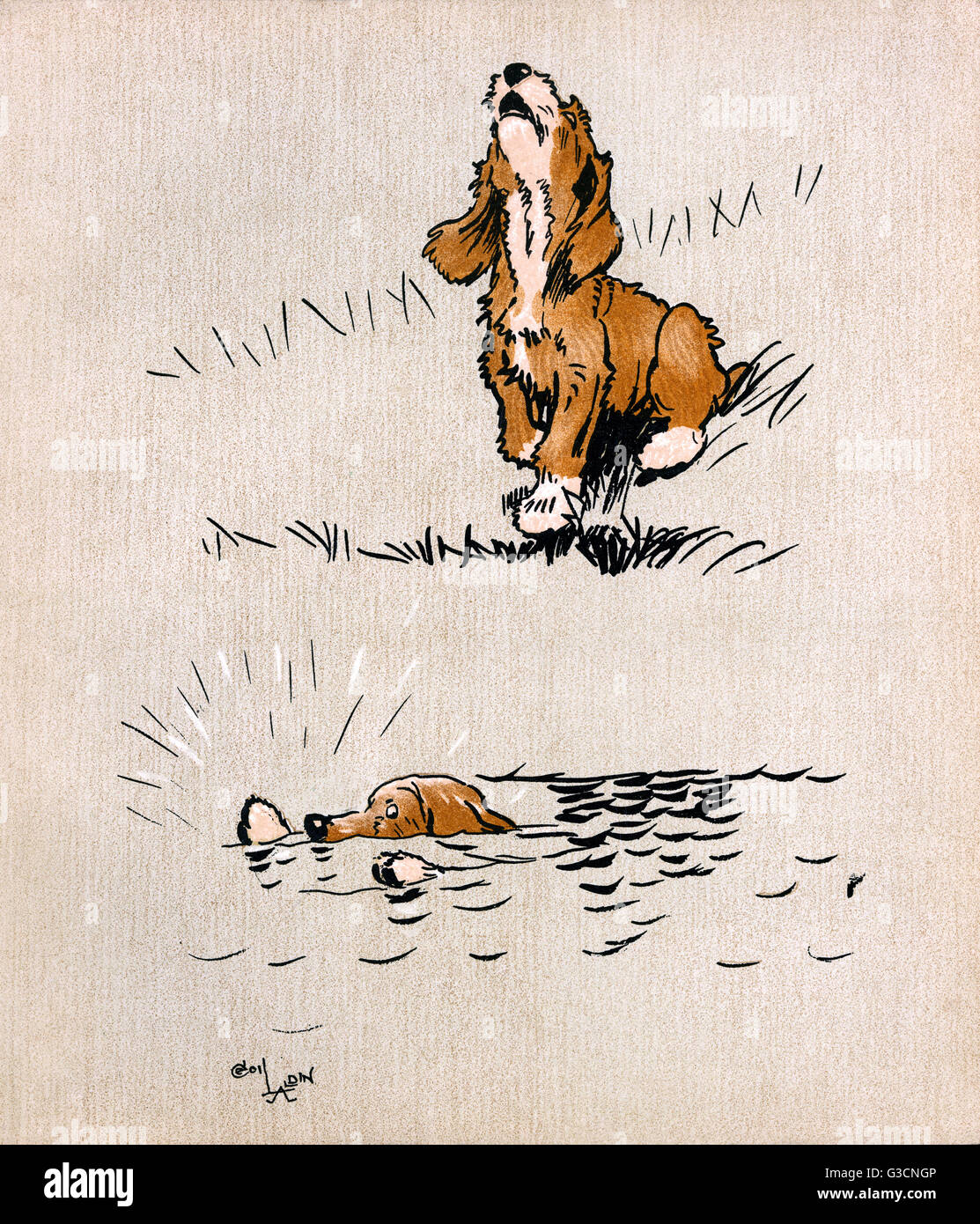 Howling Puppy Drawing